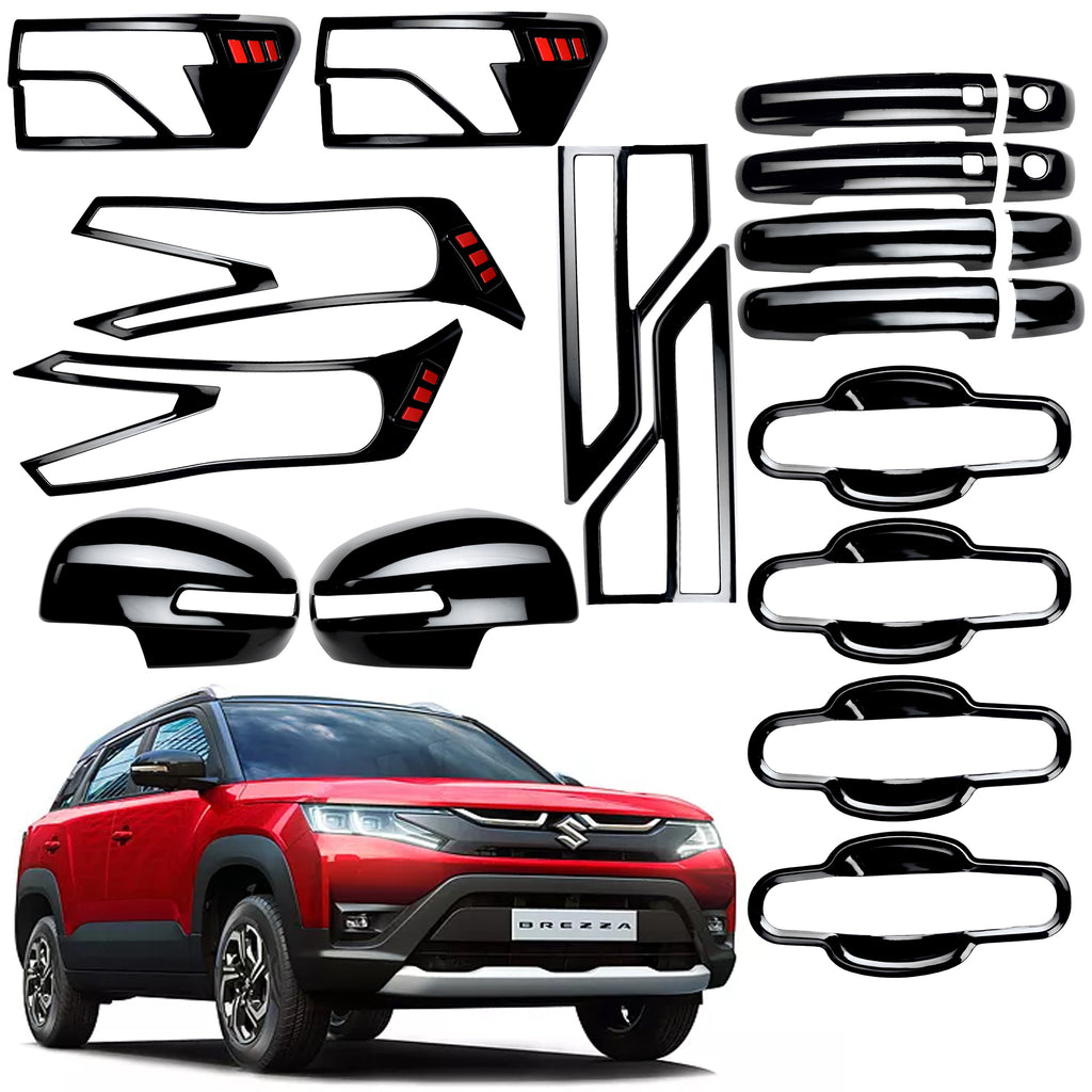 Black Applique Kit for Brezza 2022+ | 5-Item Set